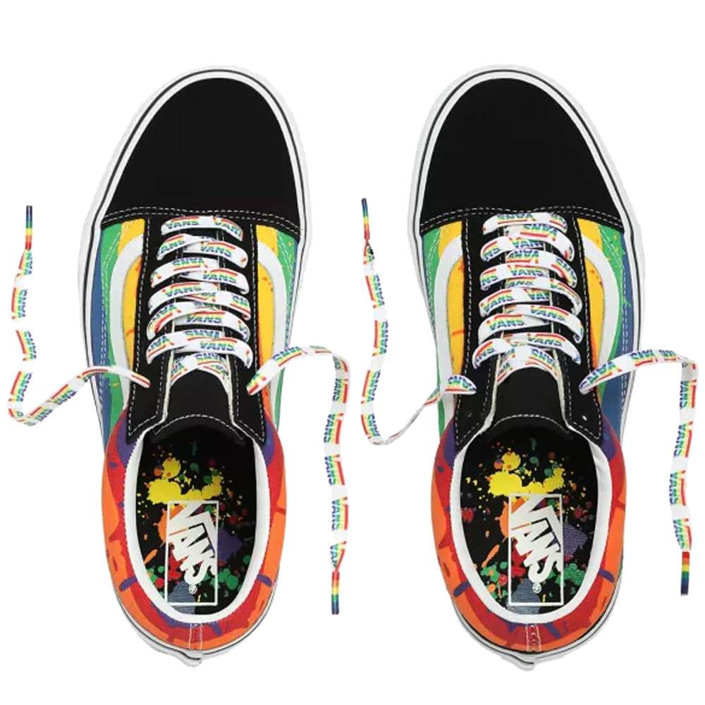 Vans Old Skool (Rainbow Drip) Black/Multi/True White | Fun-Sport-Vision